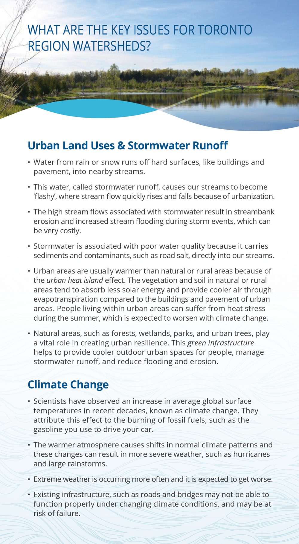 Toronto and Region Watersheds | TRCA Watershed and Ecosystem Reporting